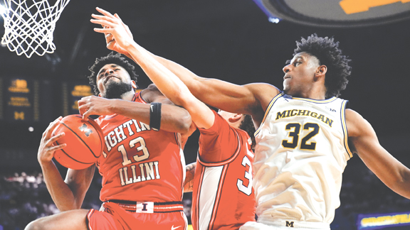 No. 14 Illinois Fighting Illini keep Michigan Wolverines men reeling ...